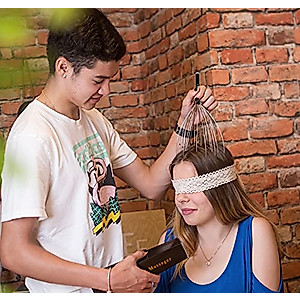 USAGA 28 Finger Head Scratcher, Head Massager, Scalp Massager, Head Whisk Massager, Wire Massager for Head Hair Body Massage and Stress Relax (Black)