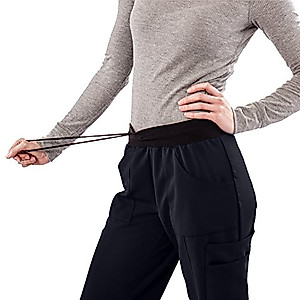 ave Women’s Medical Scrub Pants, Pacific ave, Slimming Straight Leg Style Scrub Pant, Cargo Pockets, Great for Nurses, Black, X-Small Petite