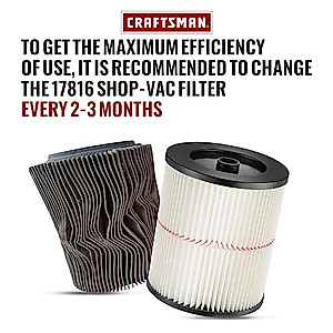 Super air Vacuum Cartridge Filter fits for Craftsman 17816