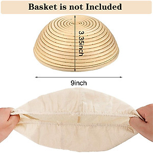 6 Pack 9" Round Bread Proofing Basket Cloth Liner, Natural Rattan Banneton Proofing Cloth for Professional & Home Baking Accessories Tools (6 PCS)