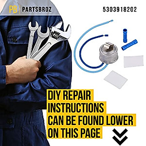 5303918202 Fridge Defrost Thermostat [DIY Tips Included] by PartsBroz - Compatible Electrolux Kenmore Westinghouse Refrigerator Parts - Replaces AP2150133 EA469510 PS469510 - Lifetime Heater Kit