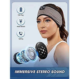 Fulext Sleep-Headphones-Bluetooth-Sleeping-Headband - Sleeping Headphones for Side Sleeper, Elastic Music Band Cozy ASMR Wireless Eye Mask Valentines Day Gifts for Her Him Wife Husband Women Men