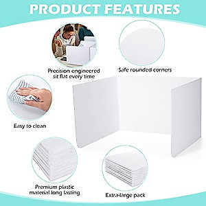32 Pack Large Plastic Privacy Boards DIY Privacy Folders for Student Desks Classroom Privacy Boards Reusable Made Privacy Boards for Sneeze Guard Discourage Cheating Reduces Distractions Shields