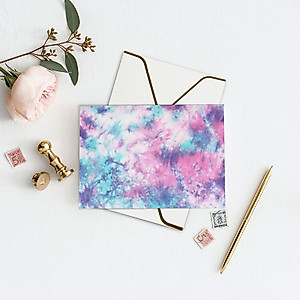 PAILON Tie dye Thank You Cards With Envelopes, Blank Greeting Note Cards With Envelopes Blank Inside, Funny Birthday Cards For Women Men, Thank You Card For Wedding Business,Graduation