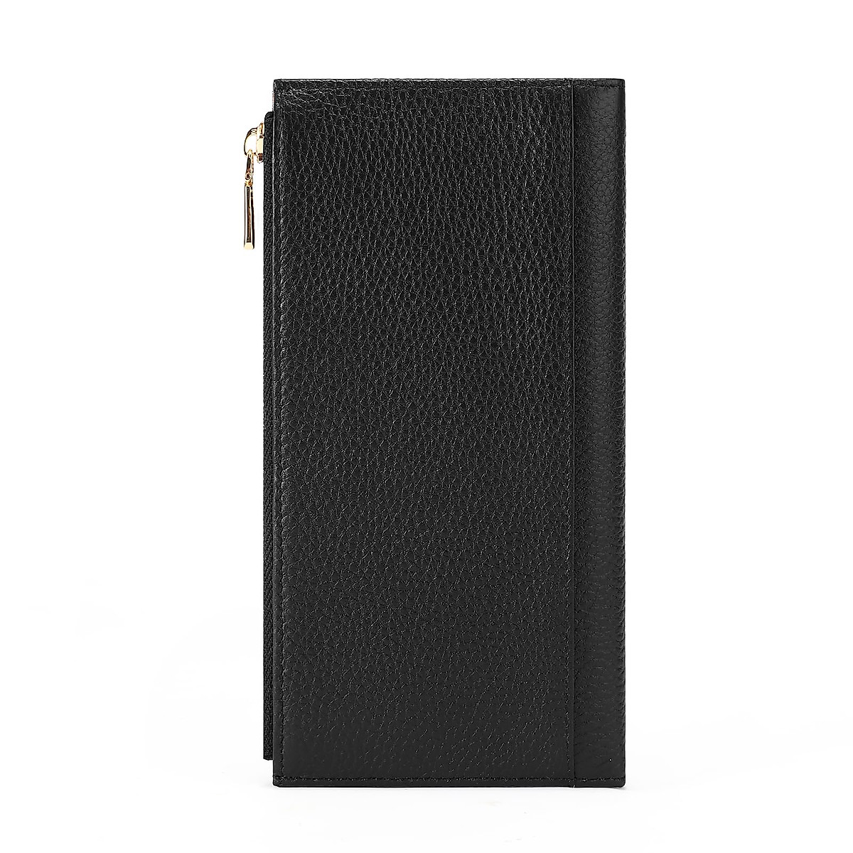 GOIACII Slim Wallet for Women Rfid Blocking Credit Card Holder with Zip Pocket Bifold Leather Black