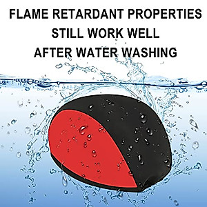 JHTii Flame Resistant Welders Cap, Welding Cap, Welding Hat, Hard Hat Liner Black Red