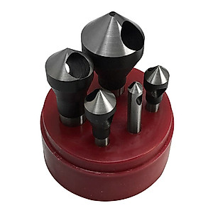 #0-4 90 Degree HSS Zero Flute Countersink & Deburring Tool 5 Pc. Set 1/16, 5/32, 3/16, 5/16, 9/16"