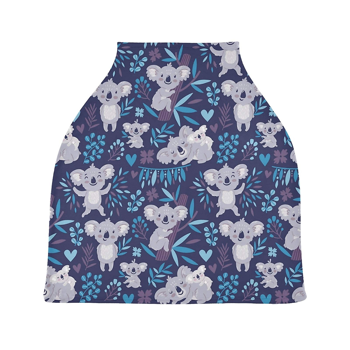 WELLDAY Baby Car Seat Covers Koala Bears Stretchy Breastfeeding Scarf Breathable Infant Carseat Canopy Nursing Covers Multi Use for Stroller High Chair Shopping Cart Boys and Girls