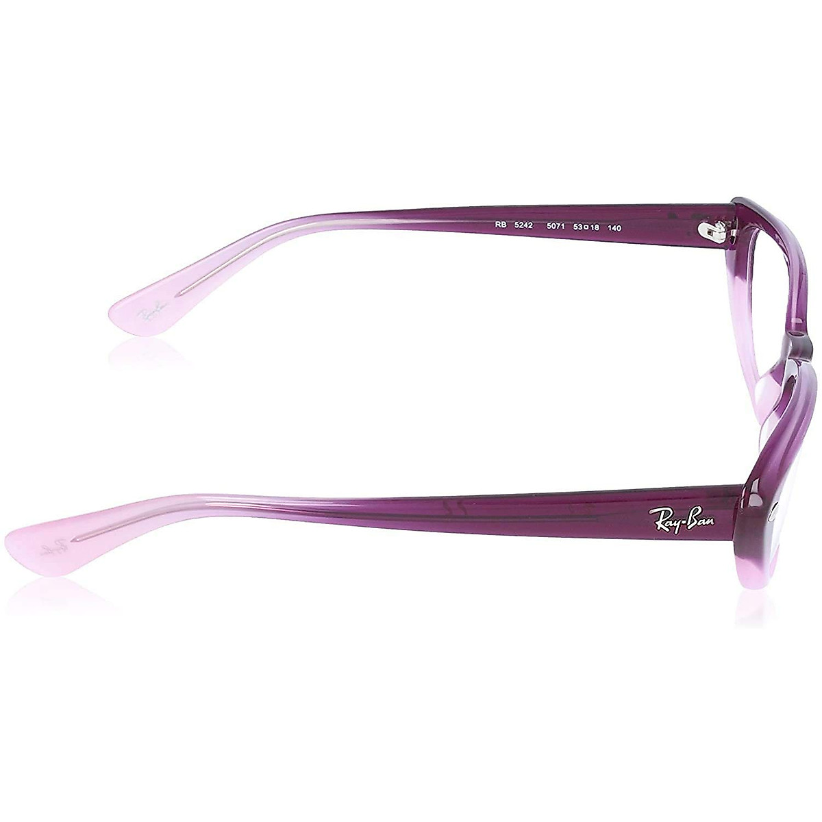 Ray-Ban RX5242 Oval Prescription Eyewear Frames, Violet Faded Opal Pink, 53 mm