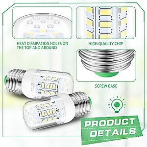 Charniol 2 Pieces 5304511738 LED Light Bulb 3.5W E27 Refrigerator Light Bulb Replace Compatible with Refrigerator PS12364857 AP6278388, 110V-240V White Light