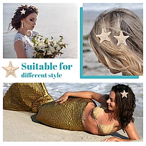 CHANZET 6Pcs Starfish Hair Clips, Resin Cute Beach Sea Hair Barrettes Pins, Mermaid Headpiece Hair Alligator Clips for Women Girls Hair Accessories Birthday Gift