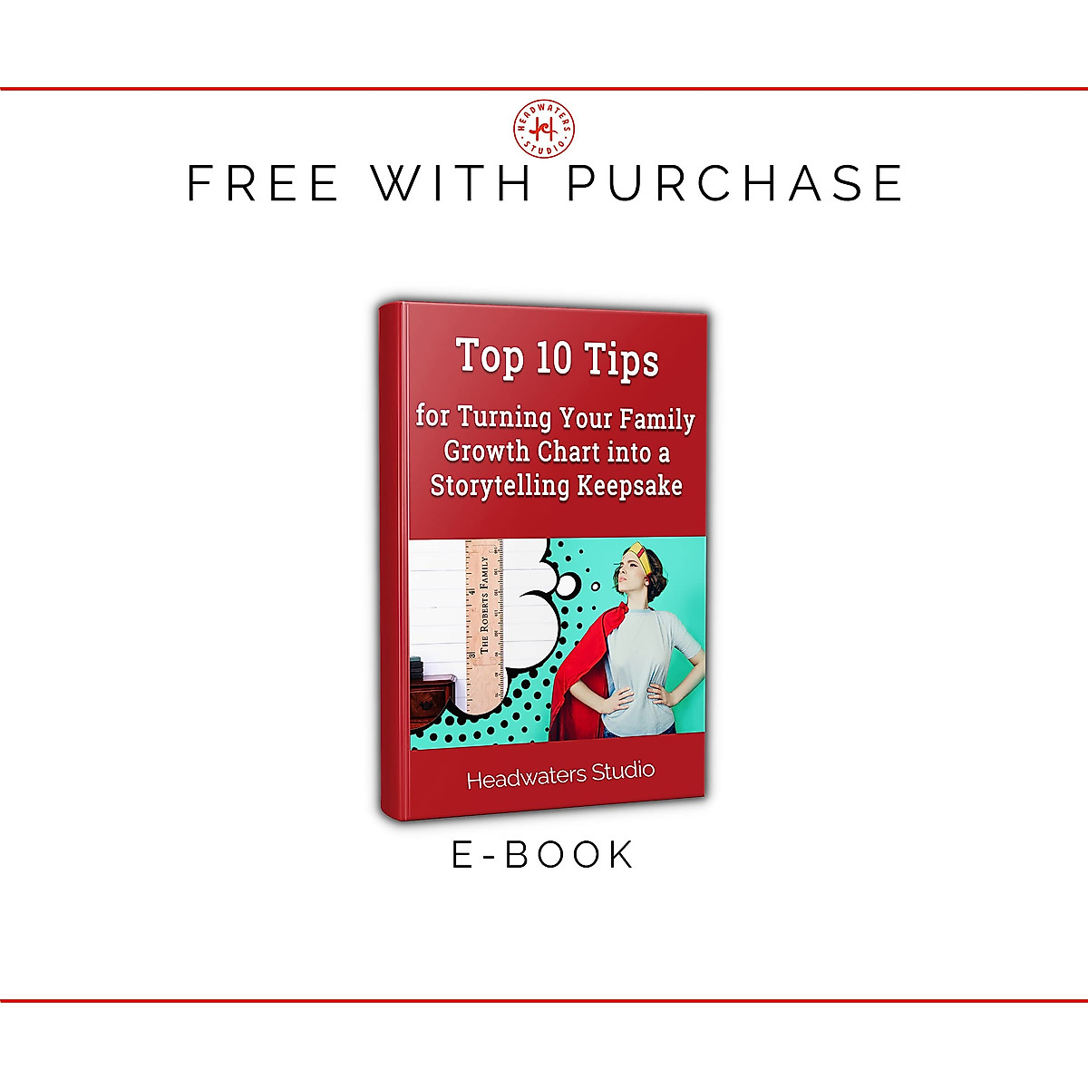 Headwaters Studio Height Ruler for Wall - Child Height Wall Chart, Height Chart for Kids Growth Chart for Wall Growth Chart Wood, Wooden Growth Chart for Wall - Love Grows Here Skinny Gray - 63"x5.75"