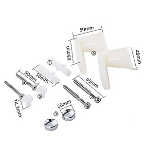 Generic Toilet Foot Mounting Screws Bathroom Angled Floor WC Toilet Pan Bidet Toilet Seat Hinge Repairment Bathroom Fitting Kits, White