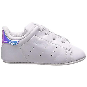 adidas Originals baby boys Stan Smith Sneaker, White/White/Silver Metallic, 3 Infant US