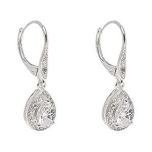Anne Klein Classics Cubic Zirconia Pear Shape Drop Earrings