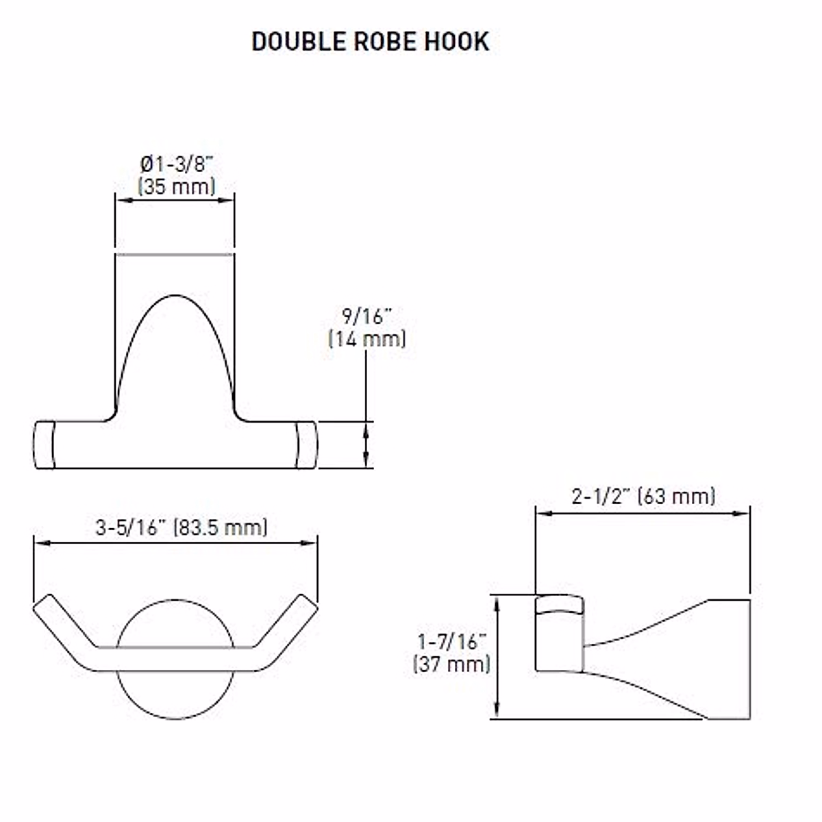 Taymor Slip Stream Double Robe Hook