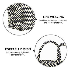 Hand- Straw Crossbody Bag Woven Straw Handbag Bag Wicker Handbag Basket Purse Retro Women Straw Tote Bucket Woven Bag Black Handwoven Rattan Bag