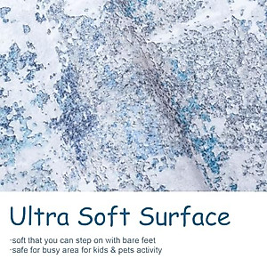 Mecko Modern Abstract Area Rug-2'6" x 8' Long Hallway Runner Rug Soft Washable Non-Slip Contemporary Entryway Mat, Accent Throw Rug for Living Room Bedroom(Blue,2'6" x 8')