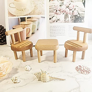 GawmFoiuy Wooden Cell Phone Stand Wooden Chair Cell Phone Stand Holder Wood Cellphone Holder for Desktop Design Compatible with All Mobile Phones (Chair)