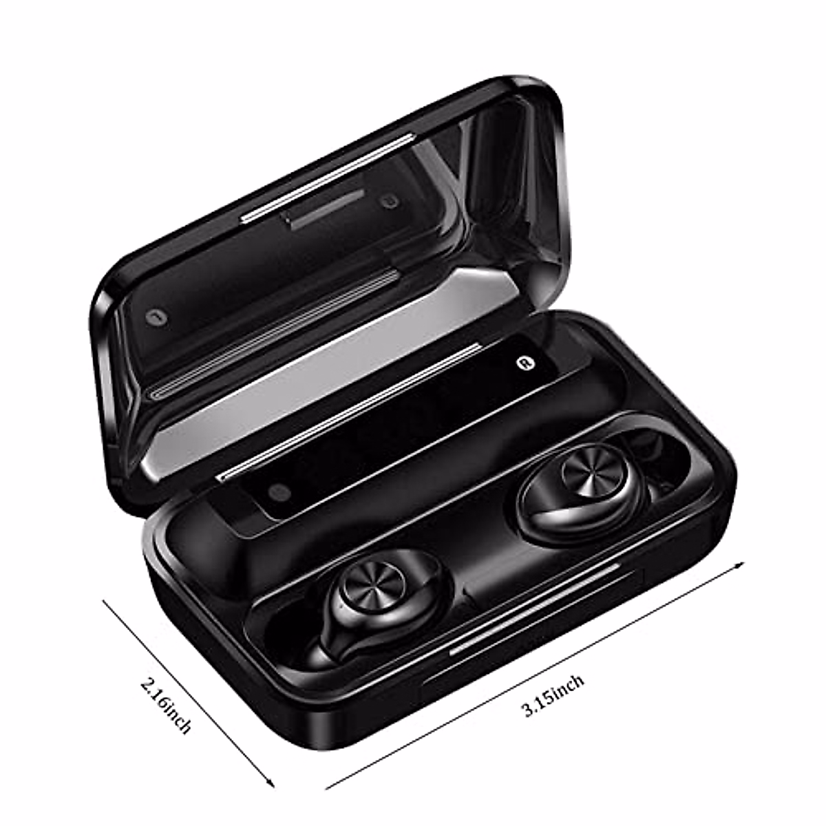 Wireless Earbug Bluetooth 5.0 Headphones, Hi-Fi Sound Quality Wireless Earphones with Wireless Charging Case Digital LED Intelligence Display, IPX7 Waterproof Sports Headset in-Ear with Mic