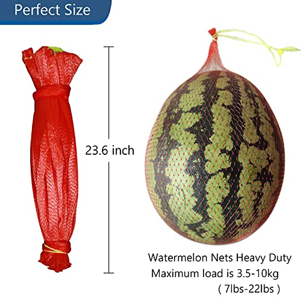 Watermelon Nets Heavy Duty Watermelon Nets Hanging Watermelon Nets, Melon Hammock for Garden Reusable Melon Sling Melon Net Bag for Watermelon, Honeydew Melon, Cucumbers, Potato 23 Inches 50 Pack