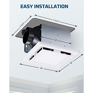 DEWENWILS Bathroom Exhaust Fan with Light, 14W Ceiling Mount Ventilation Fans, 80 CFM 1.5 Sones Bathroom Vent Fan with Light for Home, 800lm LED Light 3000K/4000K/5000K 3CCT Adjustable, White