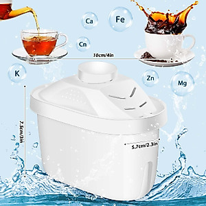 Tujoe 9 Pcs Alkaline Water Filter Replacement Alkaline Water Pitcher Replacement Cartridge for Improve Alkaline, Healthy Drinking Water