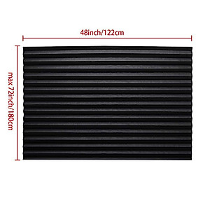 LUCKUP 1 Pack Cordless Blackout Pleated Fabric Shade, Easy to Cut and Install, with 2 Clips (48"x72" - 1 Pack, Black)