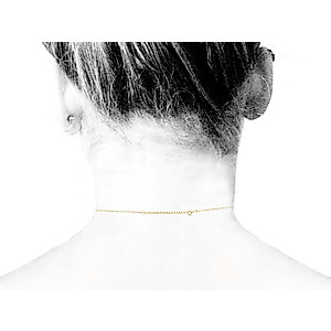 Ritastephens 14k Yellow Gold Cable Link Adjustable Chain Necklace 13" to 15" Inches