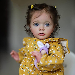 ROSHUAN Lifelike Reborn Baby Dolls Girl 24 inch Reborn Doll Vinyl Reborn Toddler Dolls Realistic Baby Dolls Girl Real Life Toddlers Reborn Baby Doll Cloth Body Kids Birthday Xmas Gift