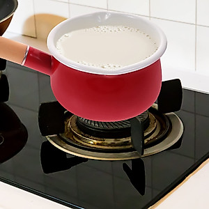 Kichvoe Stew Pot Enamel Milk Pot Wood Baby Multifunction Cooking Spoon Small Cookware