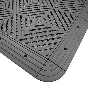RevTime Heavy Duty Interlocking Deck Tile 10 Pcs Edge & 4 Pcs Corner - Gray
