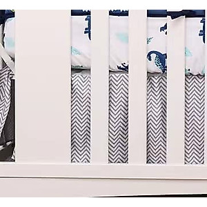 HUPO 4 PC Dinosaur Crib Bedding Sets for Baby Boys,Yellow/Navy Blue Nursery Crib Set Including Crib Skirt/Crib Quilt/2 Crib Sheet