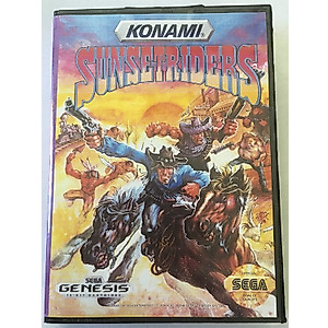 Sunset Riders (Sega Genesis / Megadrive) - Reproduction Cartridge with Clamshell Case and Manual