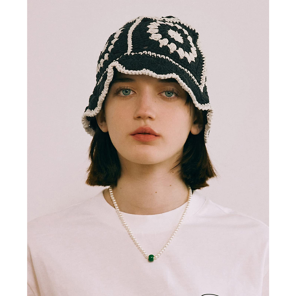 JiaTL WeyJia Knit Bucket Hat for Women Handmade Crochet Foldable Floppy Hat Fashion Cute Comfy and Casual (B-Black)