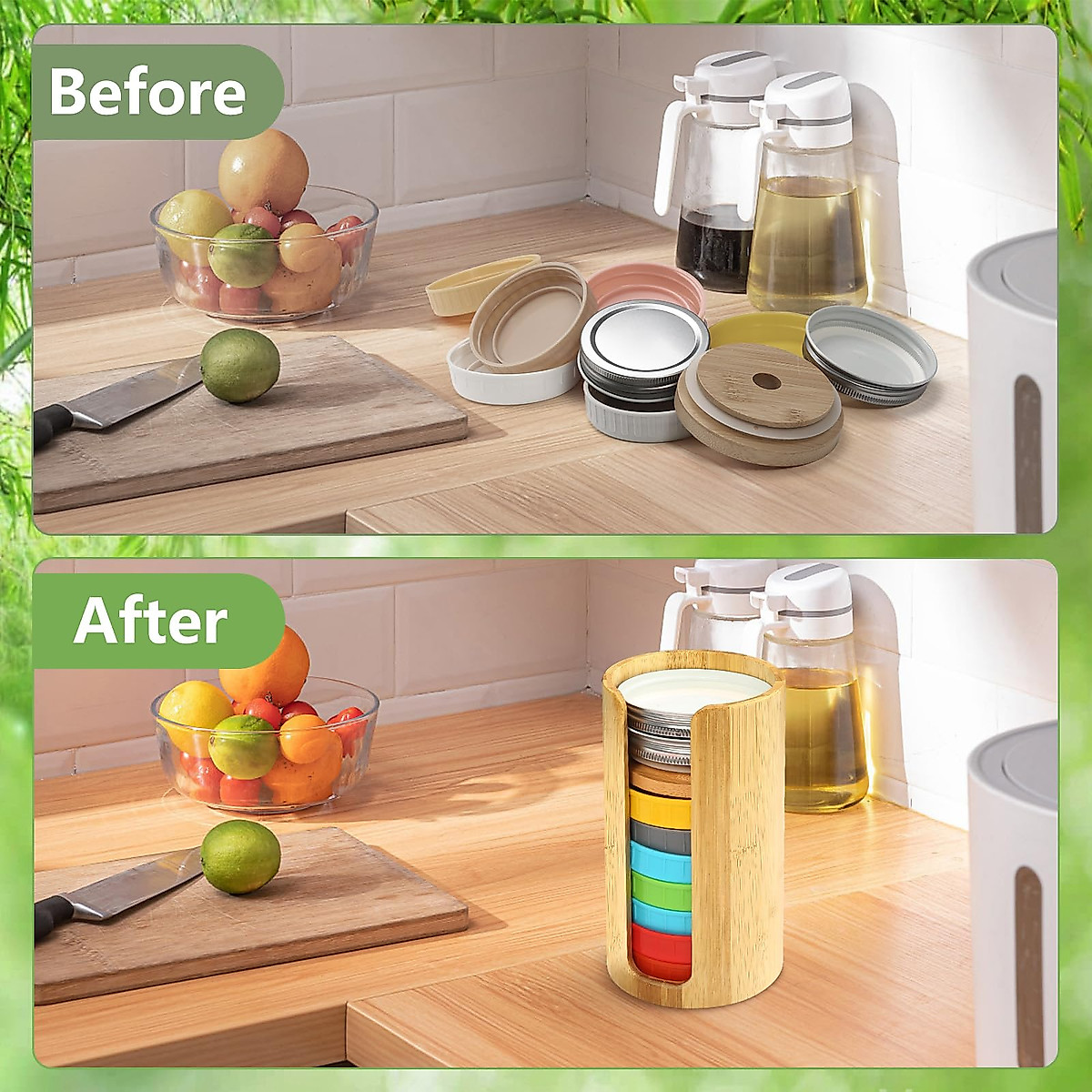 PZHZ Mason Jar Lid Organizer Suitable for Canning Lids、Ball Mason Jar Lids Plastic Mason Jar Lids 2PCS(WIDE&REGULAR