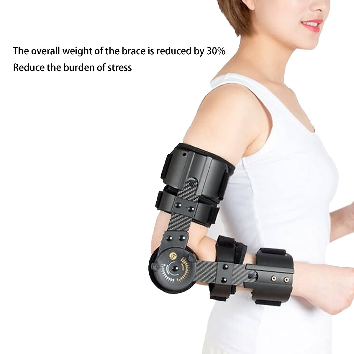 WILLQ ROM Hinged Elbow Brace Adjustable Post Op Elbow Brace for Ligament and Tendon Repairs and Dislocations Stabilizer ​Splint Arm Injury Recovery Support Hinged Support Sling,Right