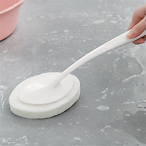 Long Handle Brush Eraser Magic Sponge DIY Cleaning Sponge for Dishwashing Kitchen Toilet Bathroom Wash Cleaning Tool Accessory