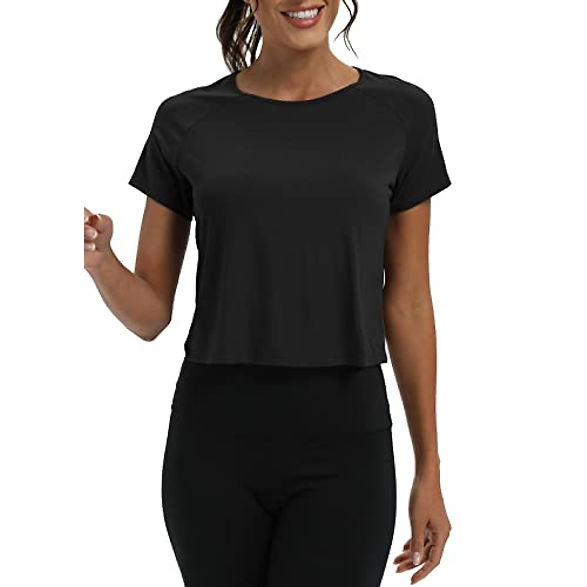 Mippo Workout Gym Shirts Short Sleeve Athletic Active Wear Top Work Out Tshirts Exercise Pilates Clothes Cute Open Back Backless Tank Tops Summer Going Out Top for Women Loose Fit Black S