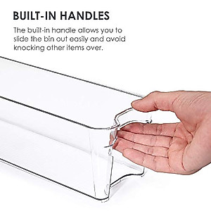 Vtopmart Breastmilk Storage Container 4PCS Set, Clear Freezer and Fridge Organizer Bins, Plastic Storage Bins for Breast Milk, Baby Pouches, Formula, Bottles and Yogurts, 4.3’’ Width, 14.7" Long