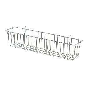 TRINITY EcoStorage 21-Inch Metal Hanging Basket to Use With Shelf Units and Storage Racks for Garage, Kitchen, and Closet Organization, NSF Certified, 20 Pound Capacity, Chrome, 2-Pack