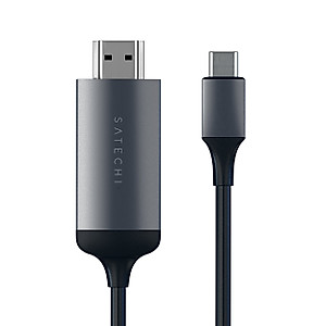 Satechi Aluminum USB C to HDMI Cable 4K @ 60Hz – USB C to HDMI Capable – Compatible with iMac Pro, iMac, Mac Mini, MacBook Pro/Air, Windows, PC, Laptop and More - Space Gray