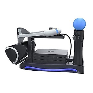 Skywin PSVR Stand - Charge, Showcase, and Display Your PS VR Headset and Processor - Compatible with Playstation PSVR - Showcase and Move Controller Charging Station