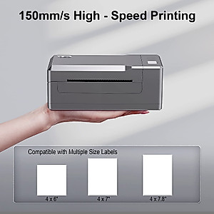 Tordorday Shipping Label Printer 4x6 Thermal Label Printer for Shipping Packages, 150mm/s Thermal Printer 203 dpi, Compatible with Amazon, Ebay, Shopify, USPS, Etsy