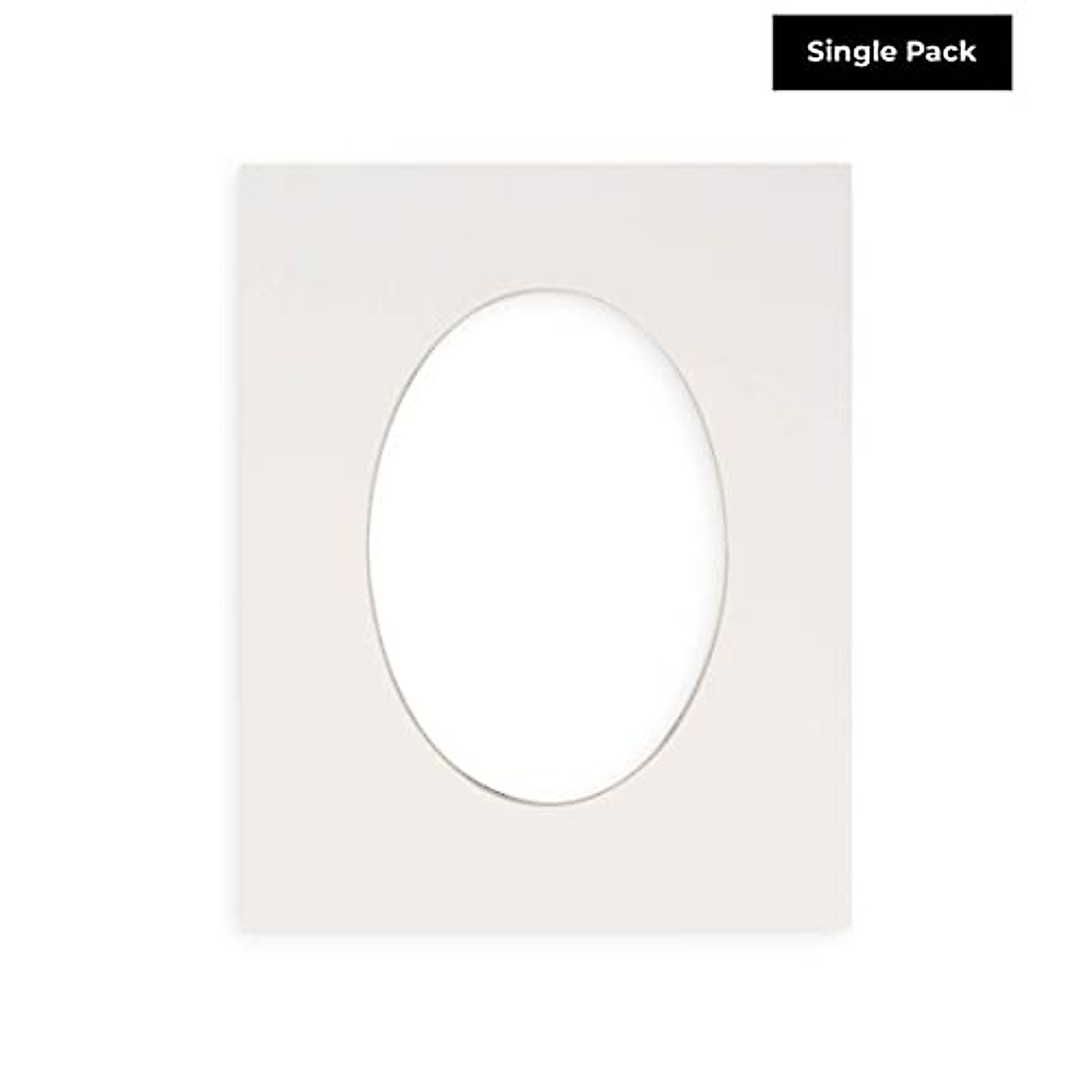 10x18 Mat Bevel Cut for 8.5x11 Photos - Precut White Oval Shaped Photo Mat Board Opening - Acid Free Matte to Protect Your Pictures - Bevel Cut for Family Photos, Pack of 1 Matboard Show Kit With Acid