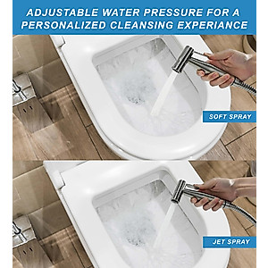 My Homebound Handheld Toilet Bidet Sprayer, Stainless Steel Jet Sprayer kit, Bathroom Bidet with Adjustable Water Pressure, Easy to Install Bidet Faucet Sprayer for Baby Cloth Diaper Cleaning