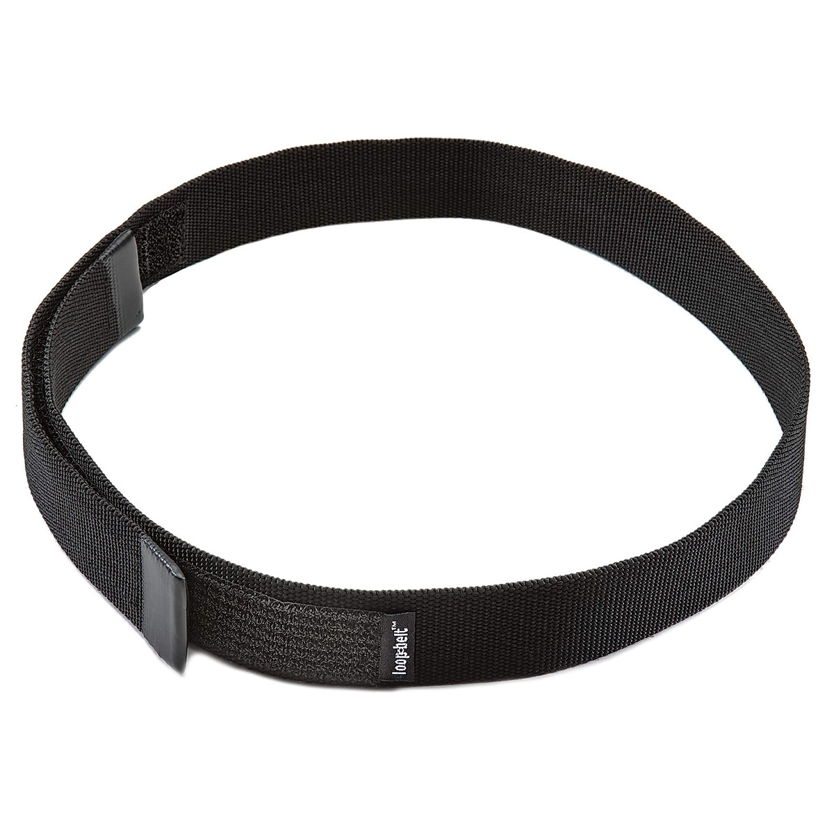 Loopbelt M 34-38 No Scratch Reversible Web Belt with Advanced Hook & Loop Fasteners Black Medium 34-38