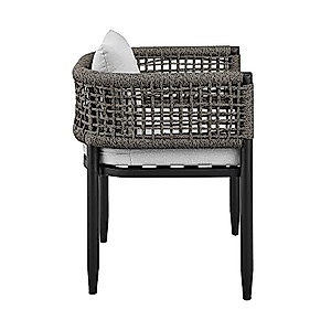 Armen Living Felicia Modern Outdoor Patio Dining Chair, Standard, Black