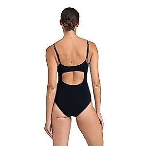Arena Women's Standard Bodylift Francy Strap Back B-Cup Swimsuit, Black-White Multi, 40