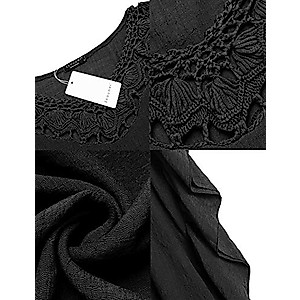 Ekouaer Swimsuit Cover Ups Women Bat Sleeve Bikini Beachwear Top Loose Beach Cover Up(M,Black)